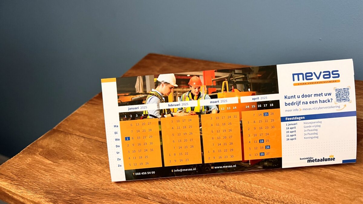 Bureaukalender 2026 - Mevas - Tussenpersoon voor Metaalunie leden